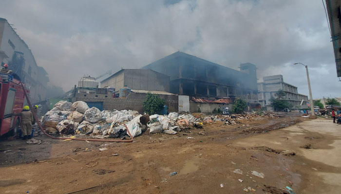 Three factories damaged in Landhi Export Processing Zone fire