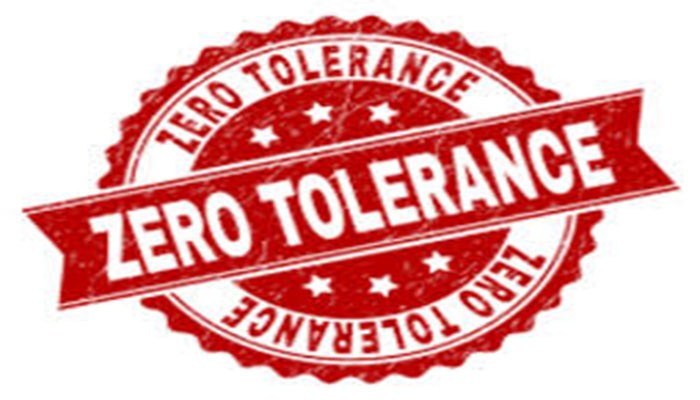 ‘Zero tolerance’