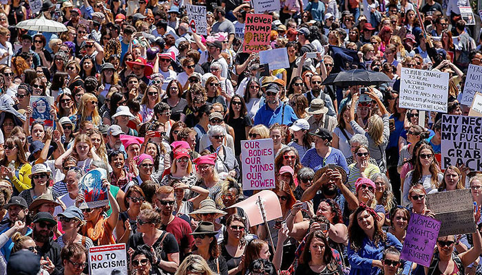 Thousands protest for gender equality in Australia