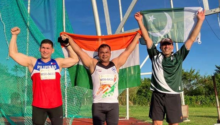 Dr Ali Sher Bajwa wins bronze in Asian Masters discus throw event