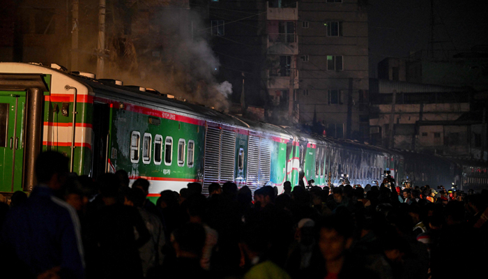 Five killed as packed train catches fire in Bangladesh