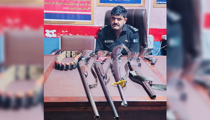 Arms seized during search operation in Mansehra