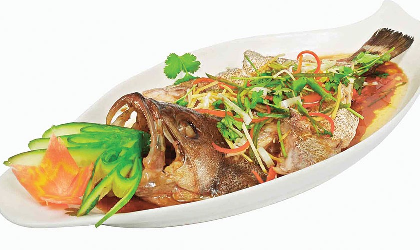 Chinese Steamed Fish Grouper with Soya Sauce
