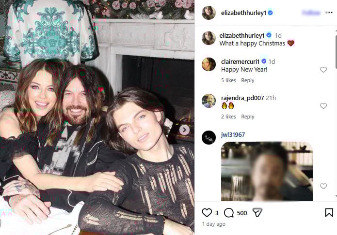 Elizabeth Hurley, Billy Ray Cyrus ring in 'happiest' holidays together